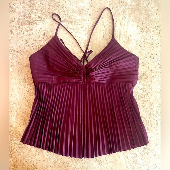 Banana Republic | Tops | Banana Republic Pleated Cross Back Cami | Poshmark